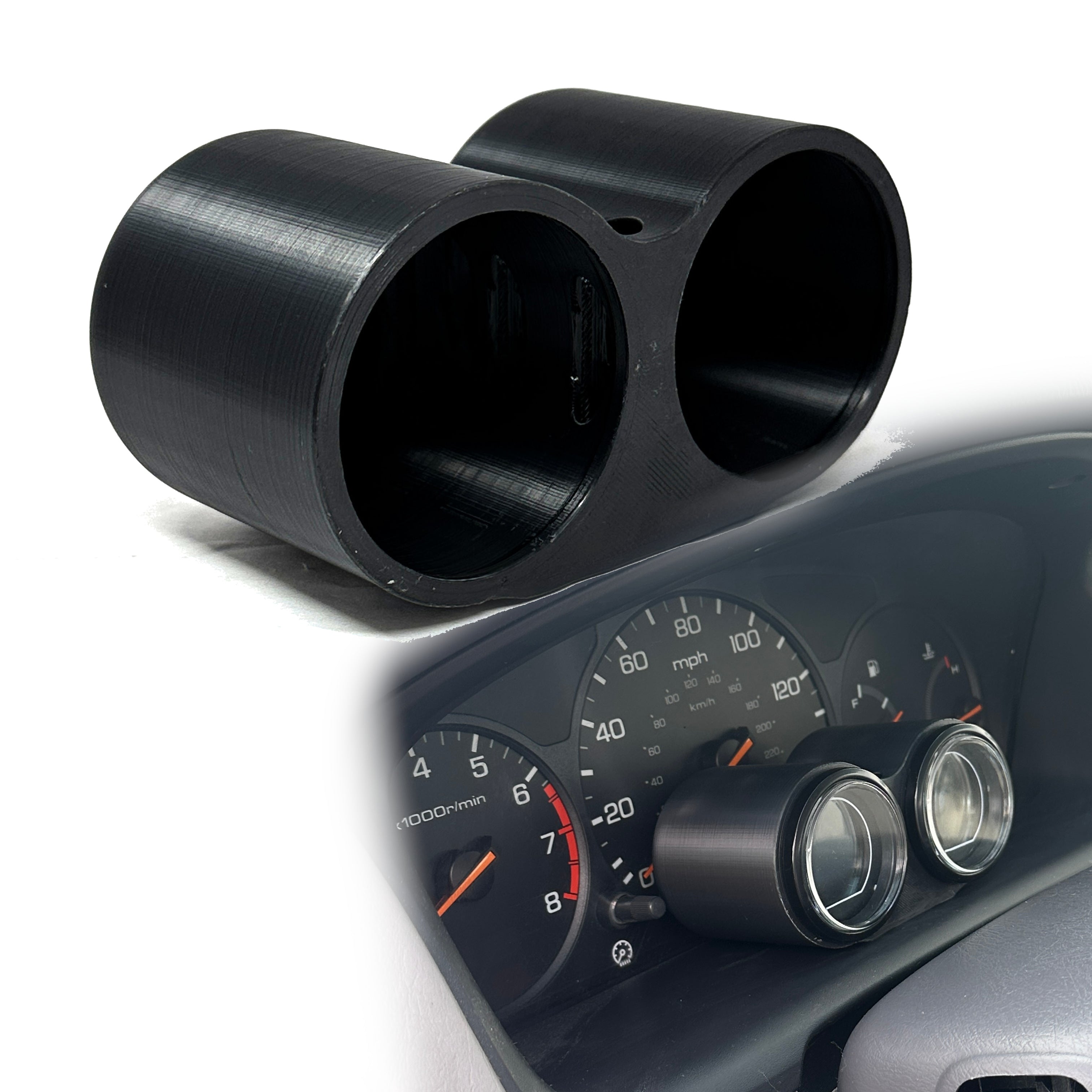 Dual gauge pod mount 52mm steering column dash cluster screw on ...