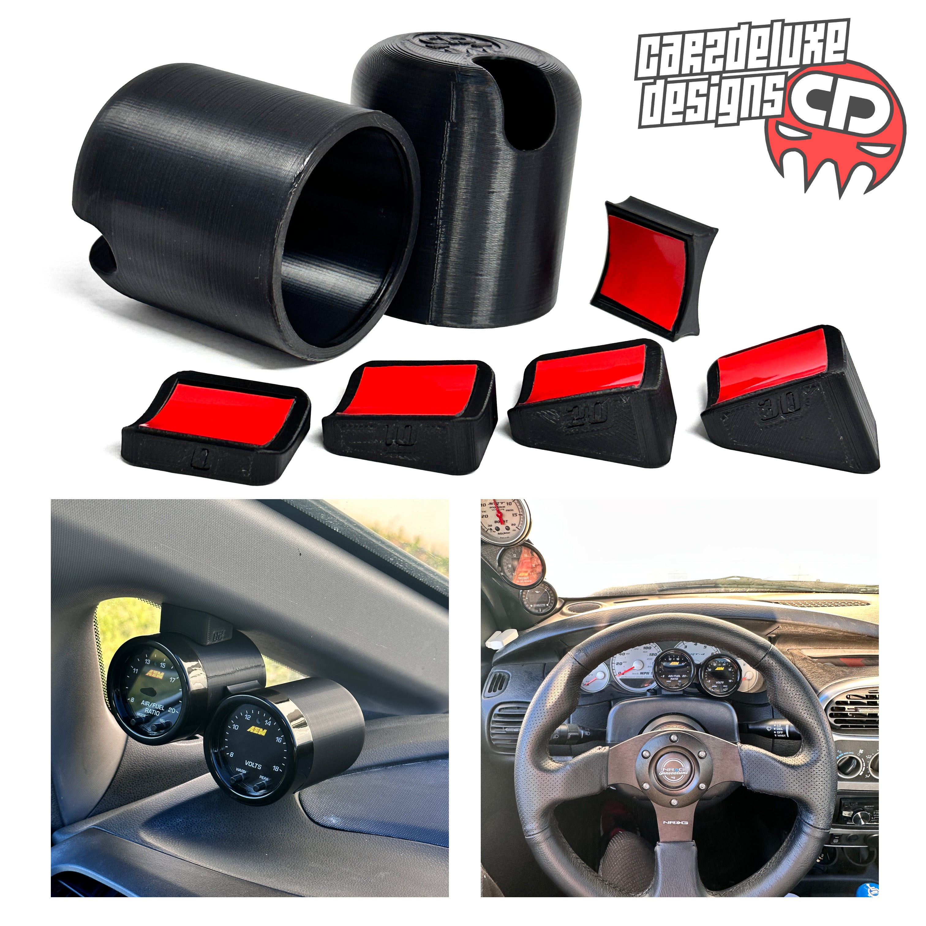 Dual Universal gauge pod mount 52mm 4X viewing angles steering column ...