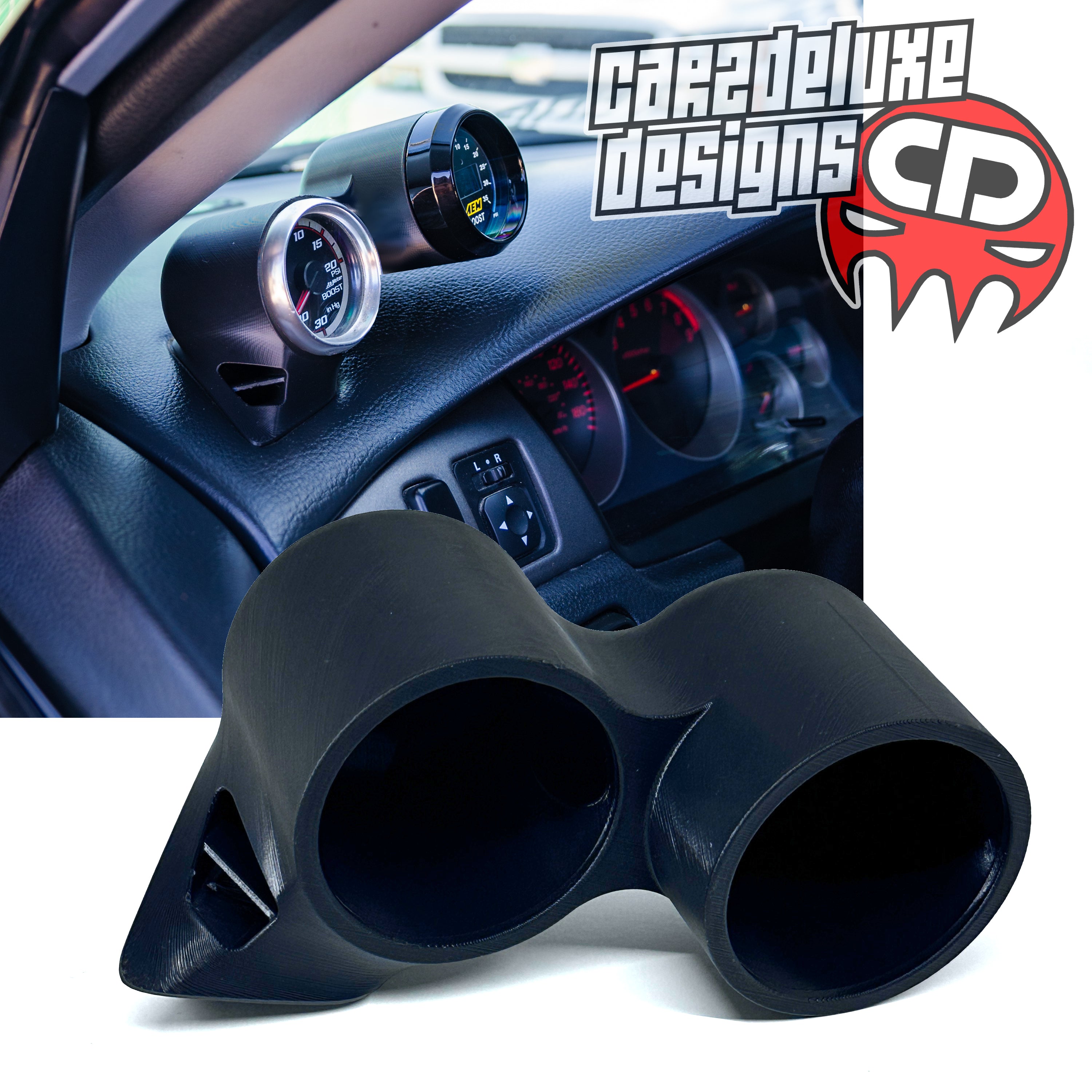 Dual gauge pod mount for 01-07 EVO 7 8 9 Lancer functional defrost ven ...