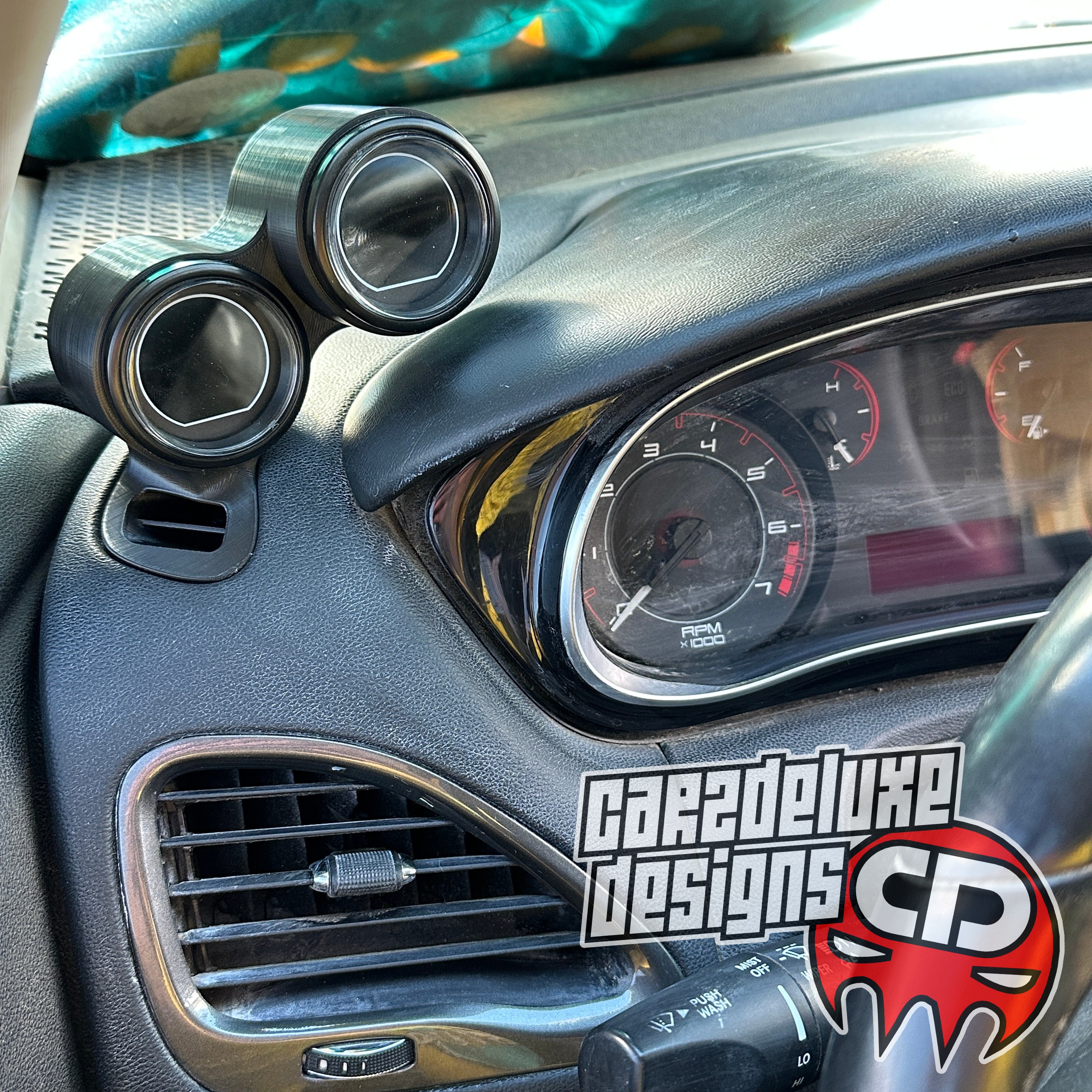 Dual gauge pod mount for 2013-2016 Dodge Dart functional defrost vent ...