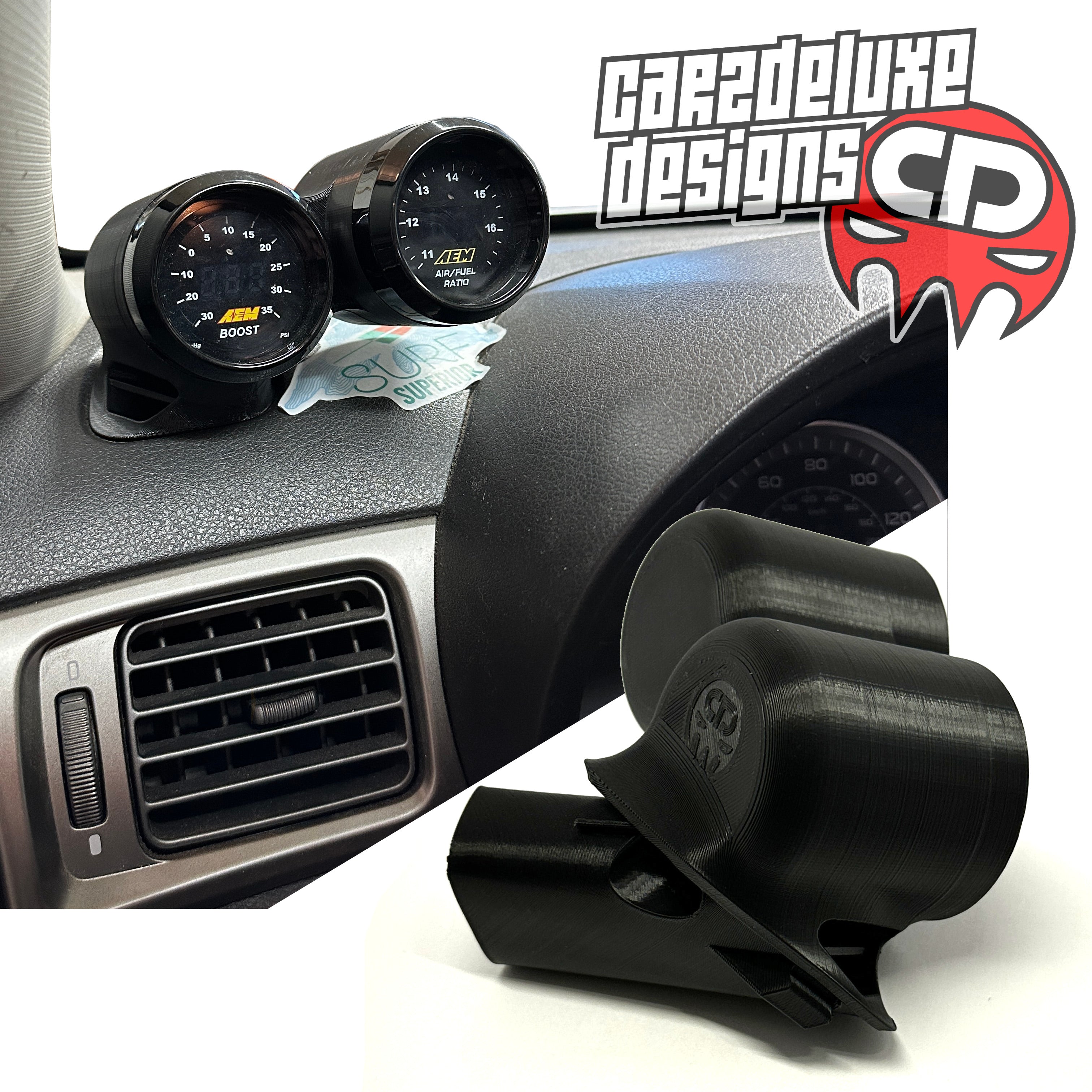 Dual gauge pod mount for 2008-2014 Impreza WRX Forester functional def ...