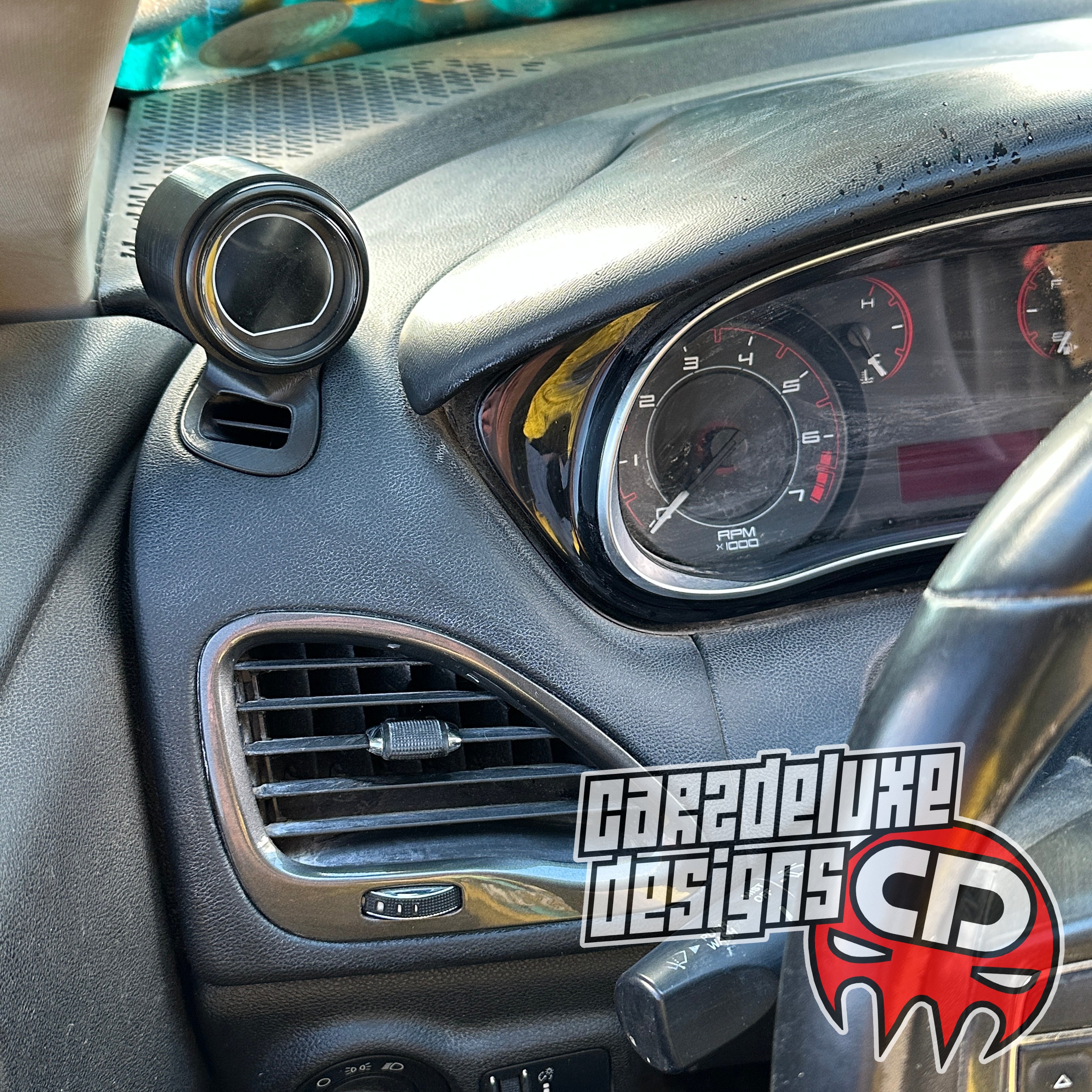 Single gauge pod mount for 2013-2016 Dodge Dart functional defrost ven ...